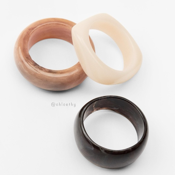 Zara | Jewelry | Zara 3 Pack Of Resin Bracelets | Poshmark